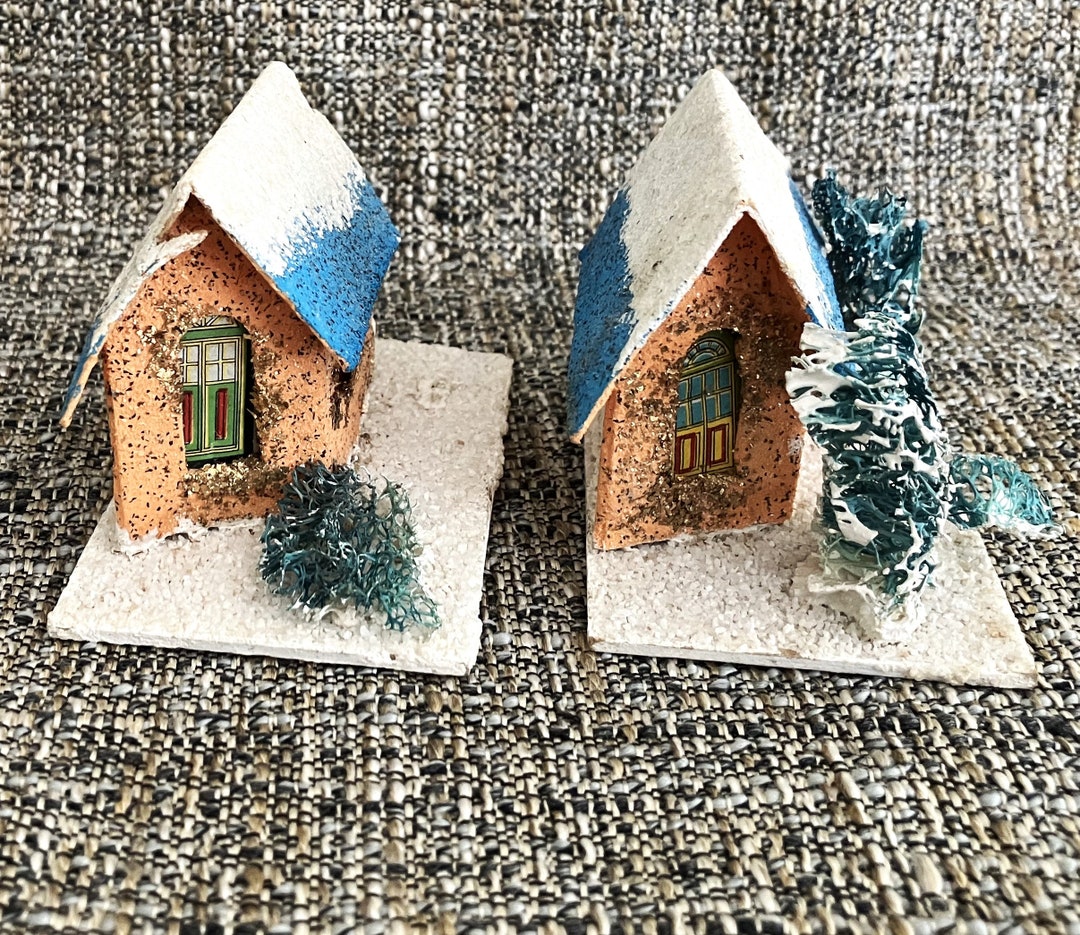 2 Vintage Putz Christmas Houses - Etsy