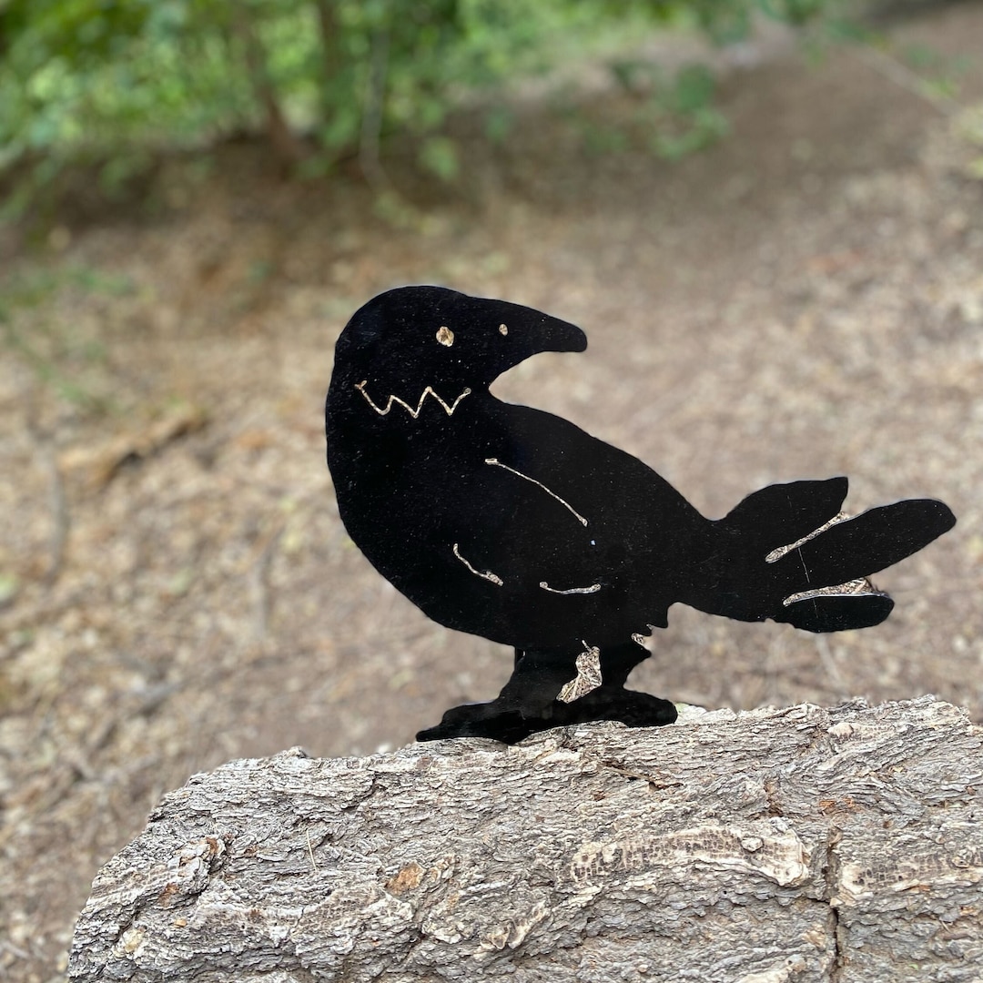 Crow Lookng Backwards Yard Art, Metal Sign, Metal Cut Animal ...