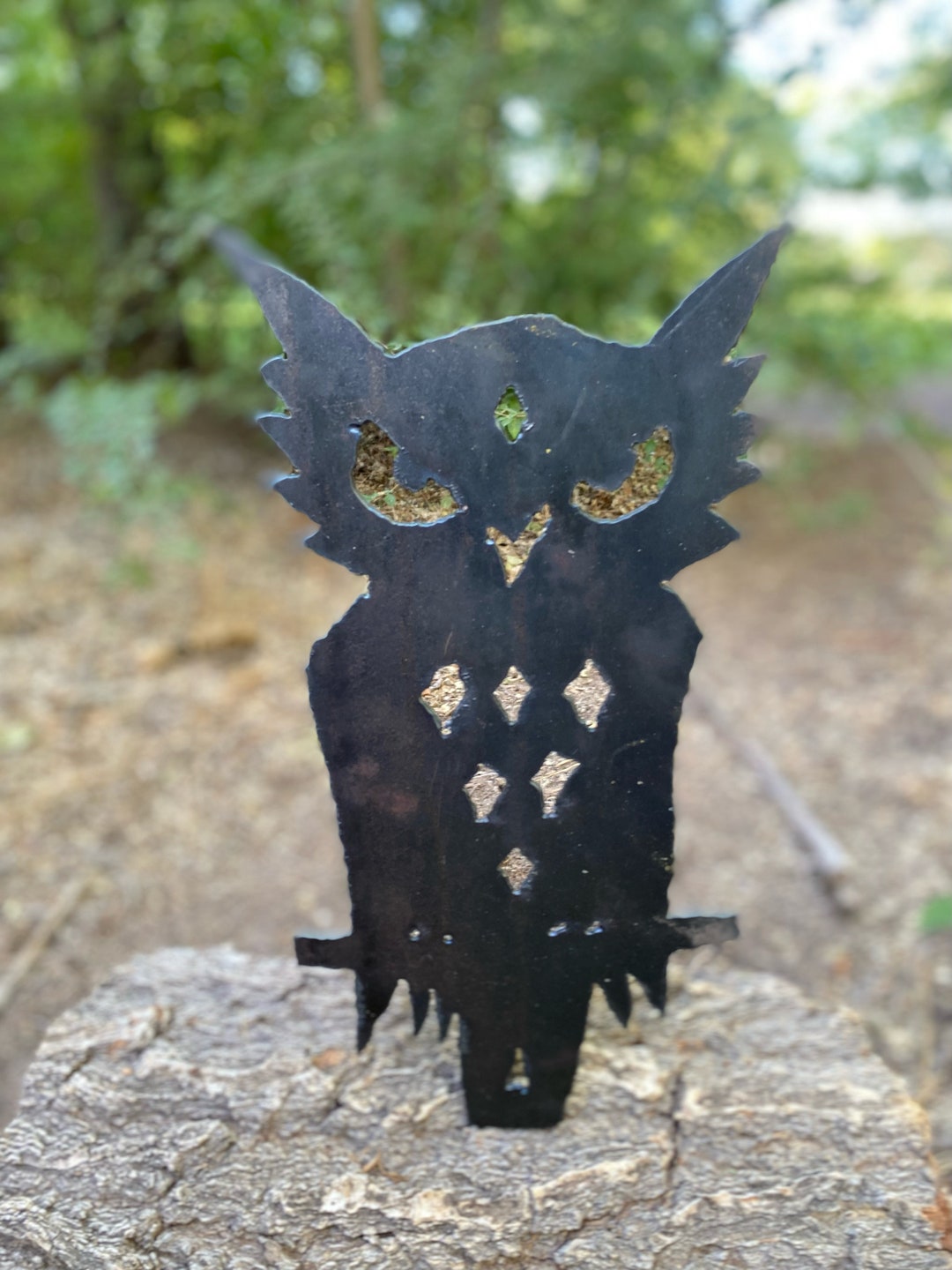 Scary Owl Yard Art, Metal Sign, Metal Cut Animal Silhouettes, Garden ...