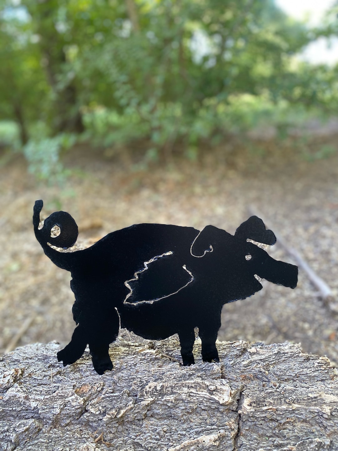 Pig Yard Art, Metal Sign, Metal Cut Animal Silhouettes, Garden Stake ...