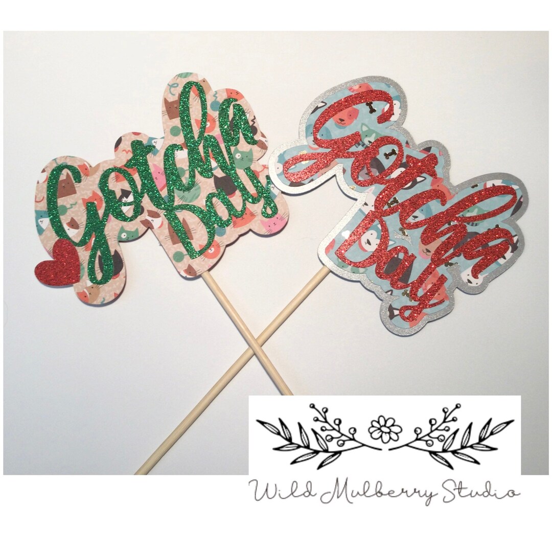 Handmade Gotcha Day Cake Topper, Centerpiece, Plant Stake, Party ...