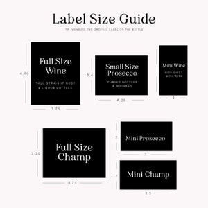 Printed Wedding Favor Labels Mini Champagne or Mini Wine - Etsy