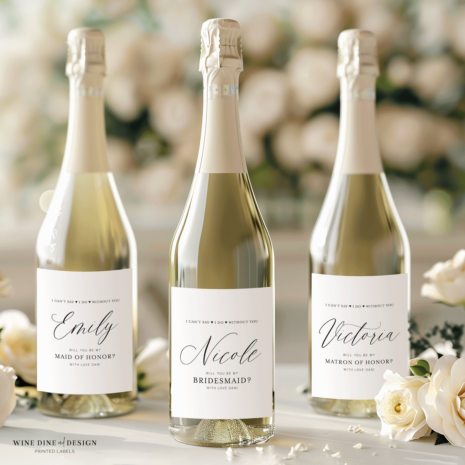 Bridesmaid Proposal Champagne Labels: Maid of Honor, Wine, Prosecco ...