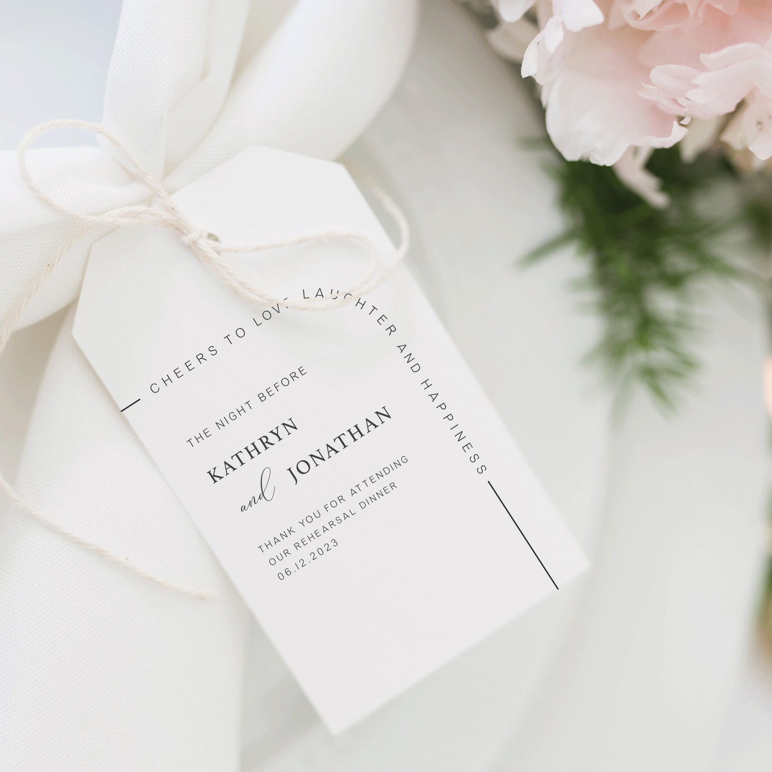 Personalized Rehearsal Dinner Tag Napkin Tag Favor Tag Table Decor - Etsy