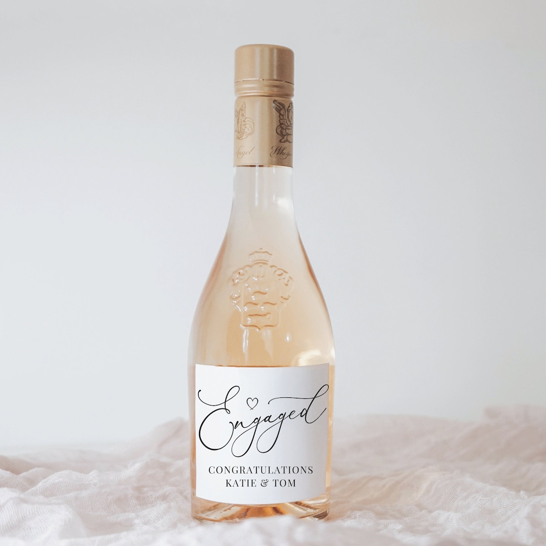 Personalized Engagement Champagne Label: Elegant Wine Bottle Gift - Etsy