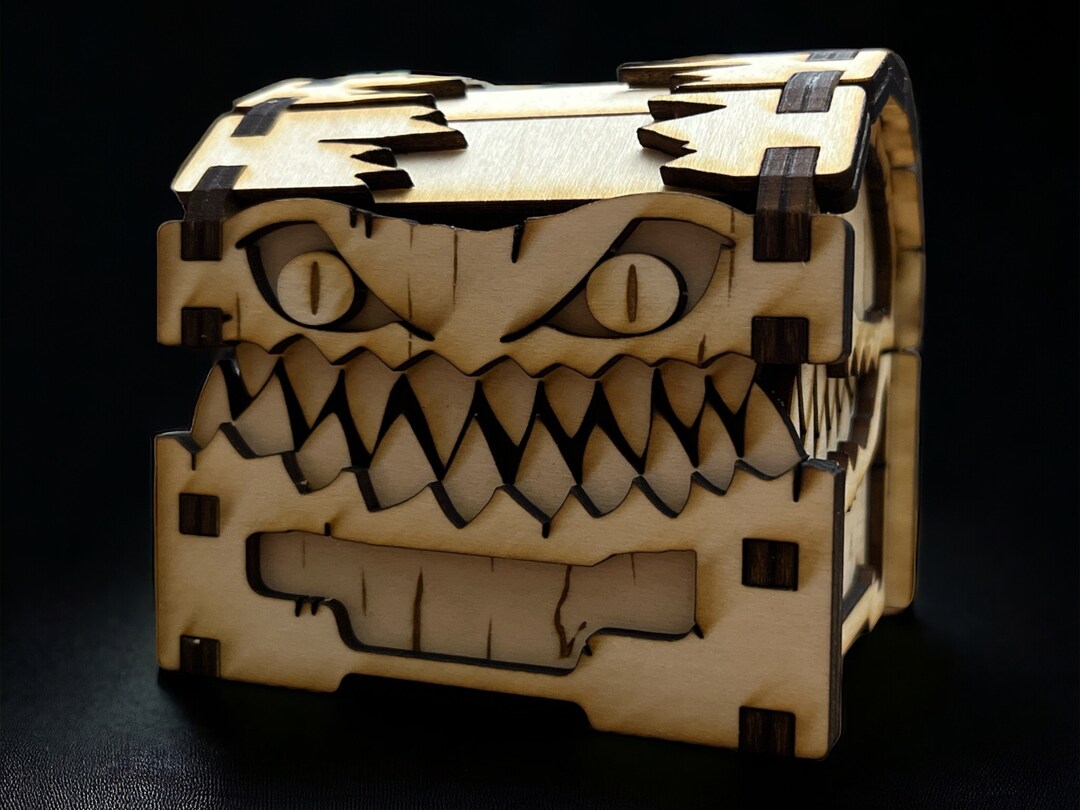 Laser Cut Wooden Mimic Chest - Etsy