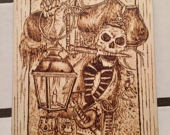 Pirate pyrography | Etsy
