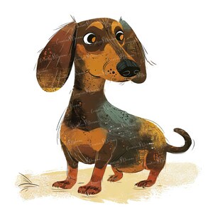 Adorable Brown Dachshund Stretch Clipart Bundle- 10 High Quality ...