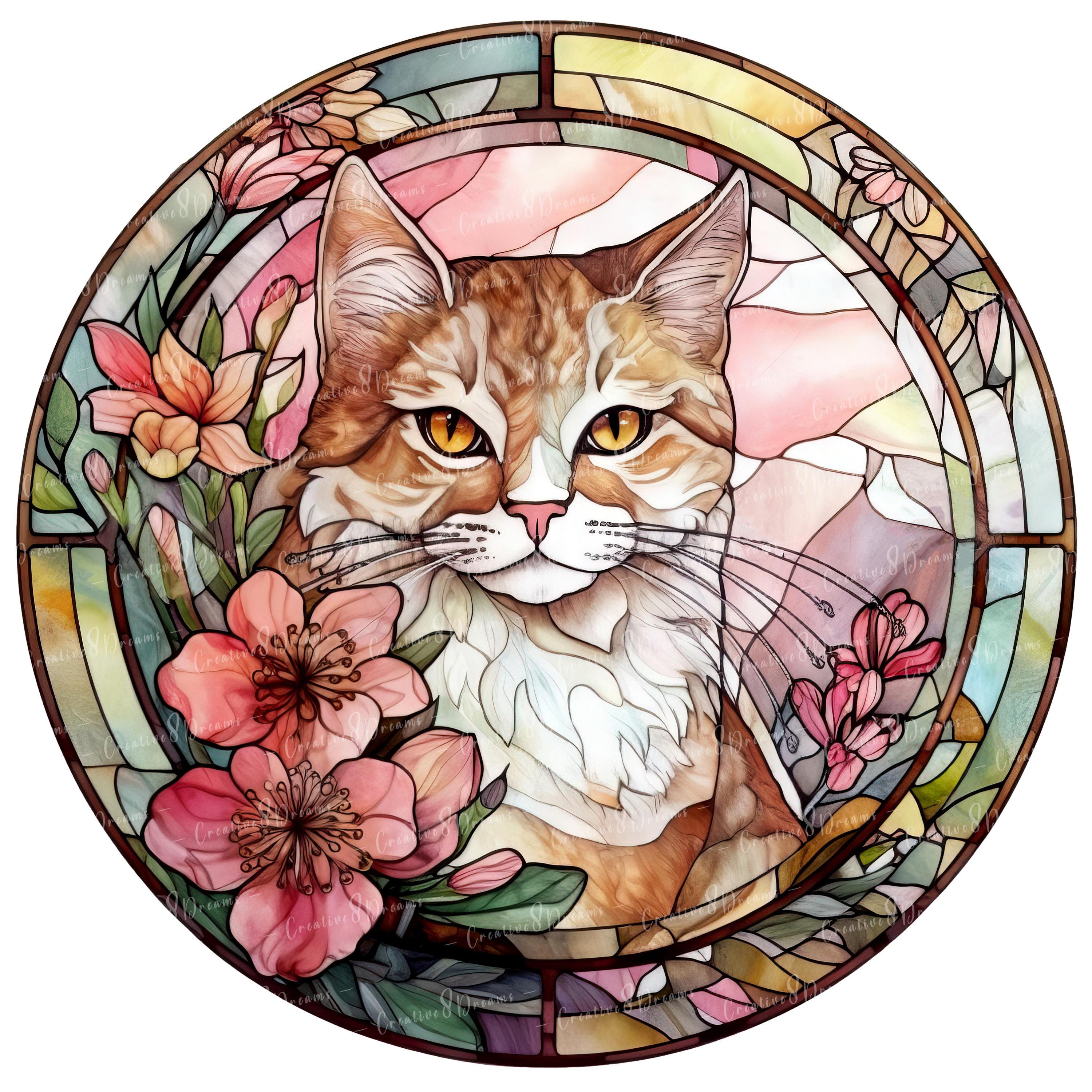 Stained Glass Cat PNG Clipart Bundle- Digital Download - Etsy