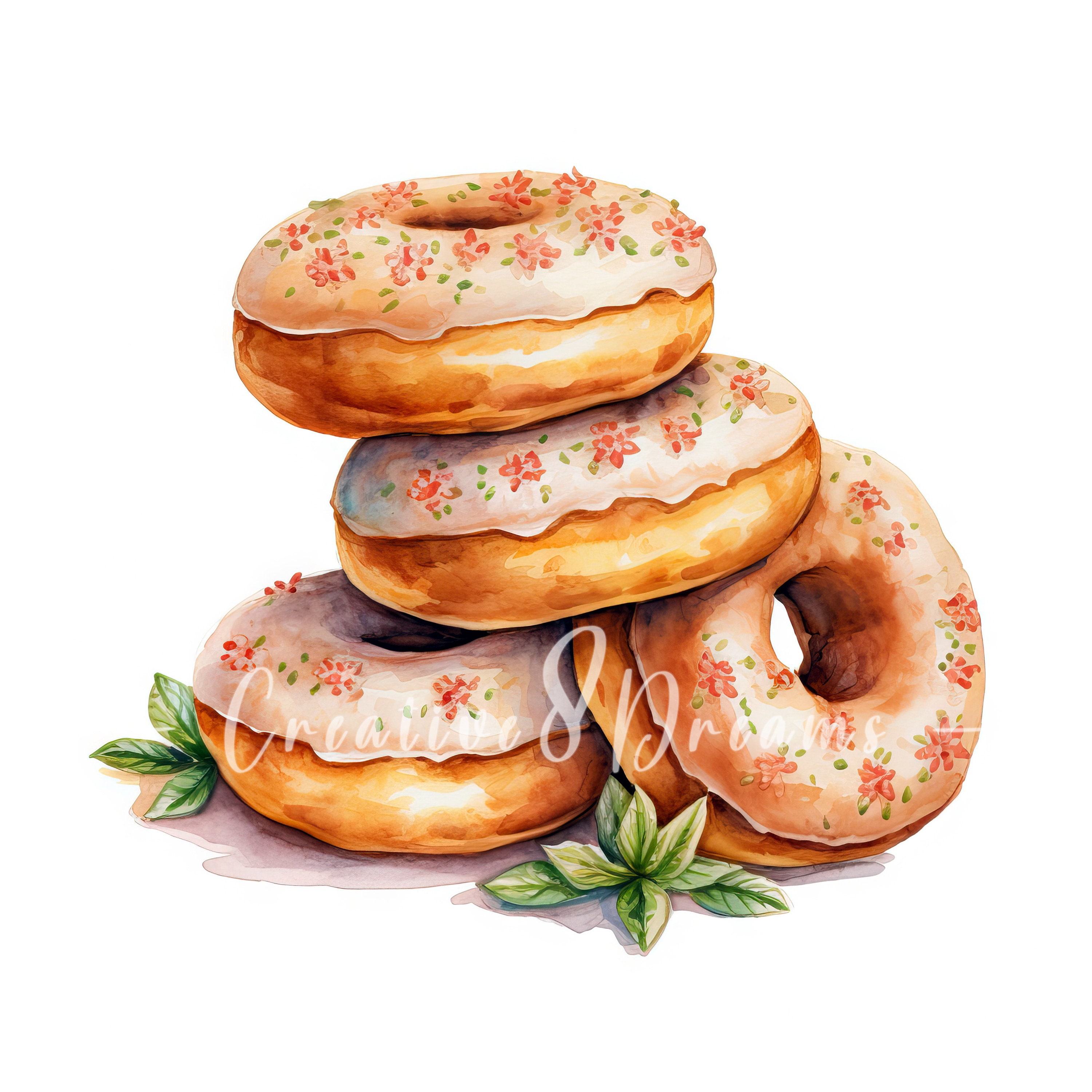 Cottagecore Donuts JPG Clipart Bundle- Digital Download - Etsy