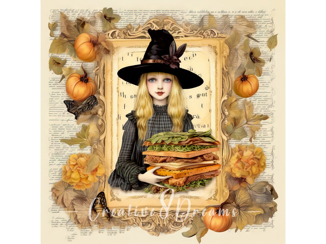 Autumn Kitchen Witch Clipart Bundle- 10 High Quality Watercolor Jpgs ...