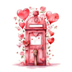 Valentine's Day Post Box JPG Clipart Bundle- Digital Download - Etsy