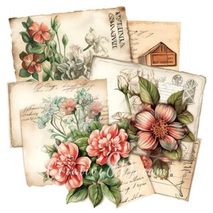Vintage Postal Envelopes Clipart Bundle 10 High Quality Watercolor Jpgs ...