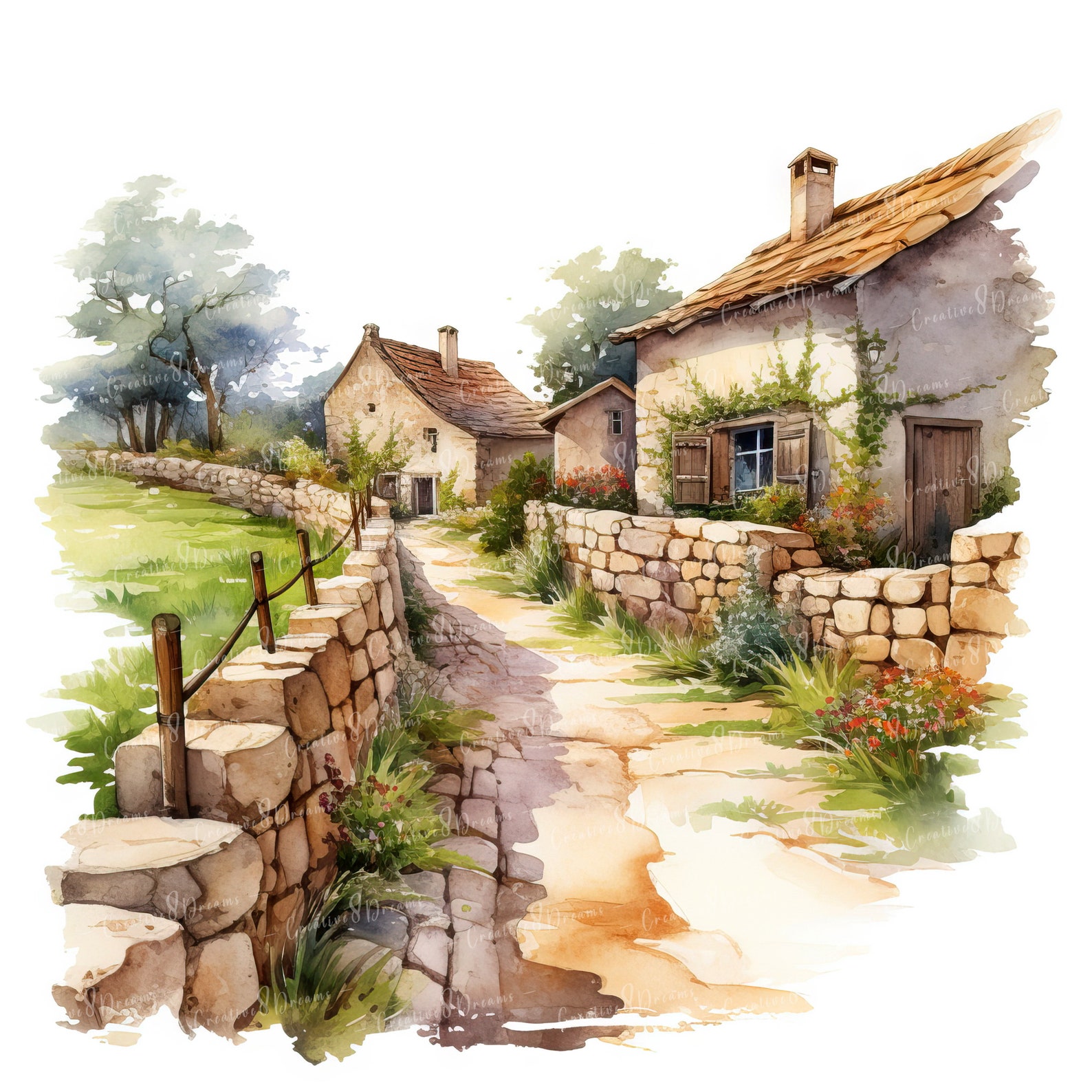 Dirt Road Path in Rural Scenery Clipart Bundle 10 High Quality ...