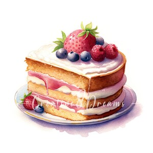 Sponge Cake Clipart Bundle Vol.2- 10 High Quality Watercolor Jpgs ...