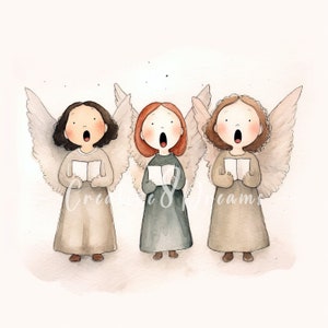 Adorable Little Angels Singing Christmas Carols JPG Clipart Bundle ...