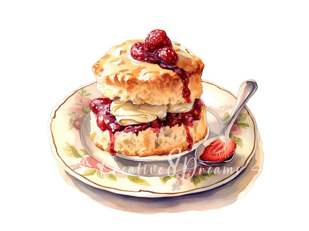 British Classic Scone Clipart Bundle- 10 High Quality Watercolor Jpgs ...