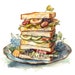 Veggie Sandwich Clipart Bundle 10 High Quality Watercolor Jpgs Vegan ...