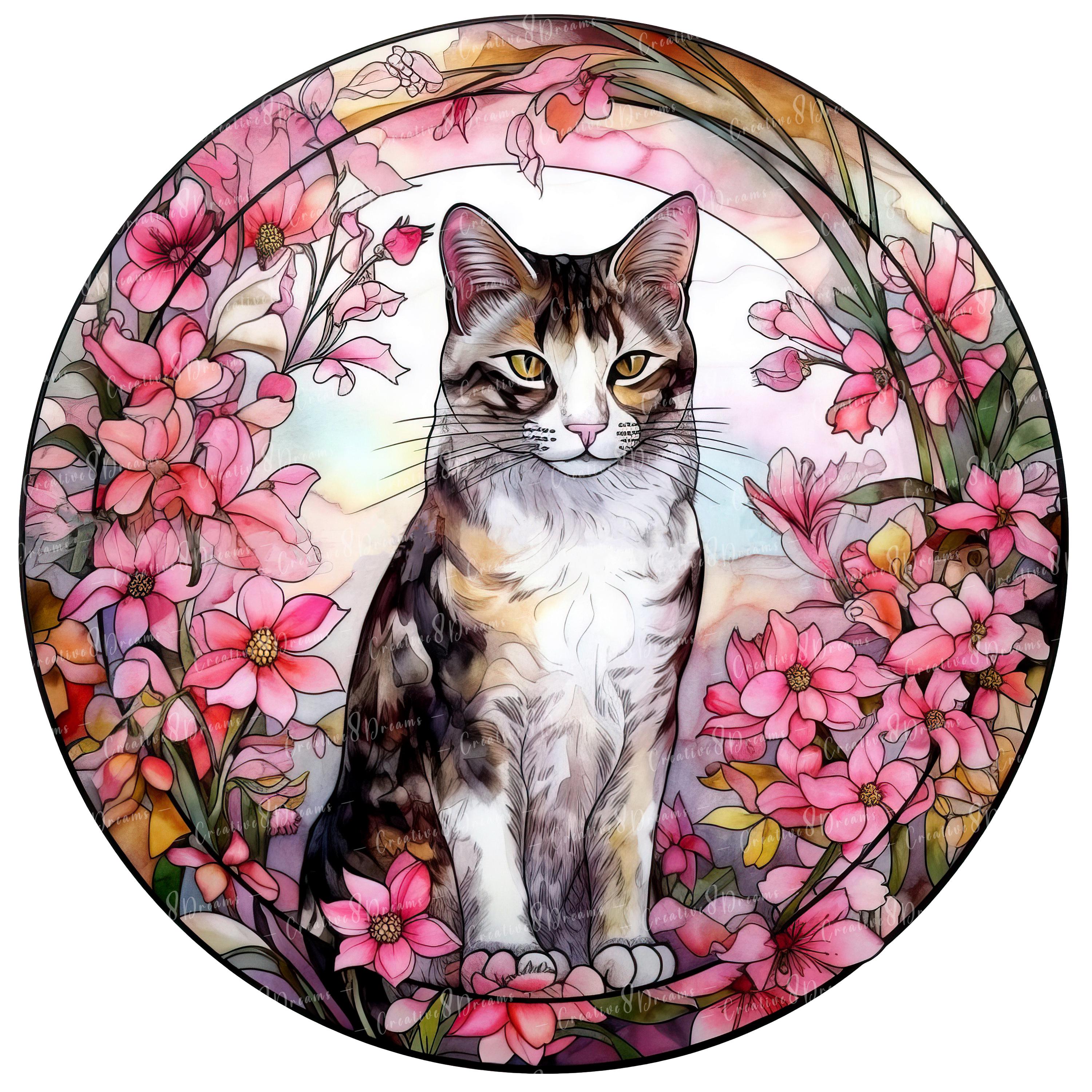 Stained Glass Cat PNG Clipart Bundle- Digital Download - Etsy