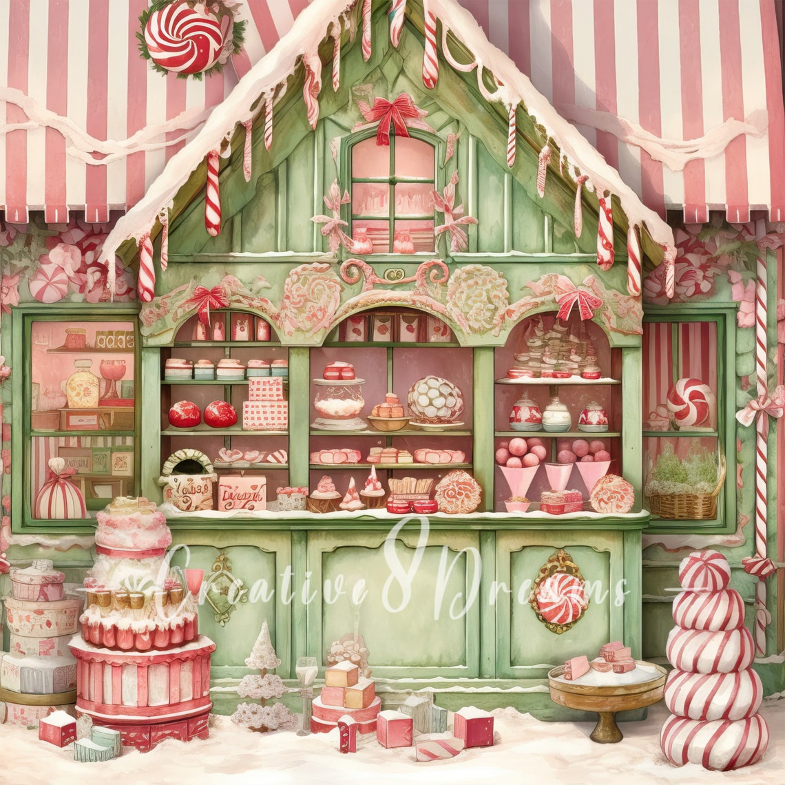 Pink Sage Christmas Candy Shop JPG Clipart Bundle- Digital Download - Etsy