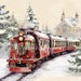 Vintage Christmas Train Leaving Snowy Town JPG Clipart Bundle- Digital ...