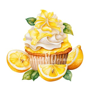 Lemon Cupcake JPG Clipart Bundle- Digital Download - Etsy