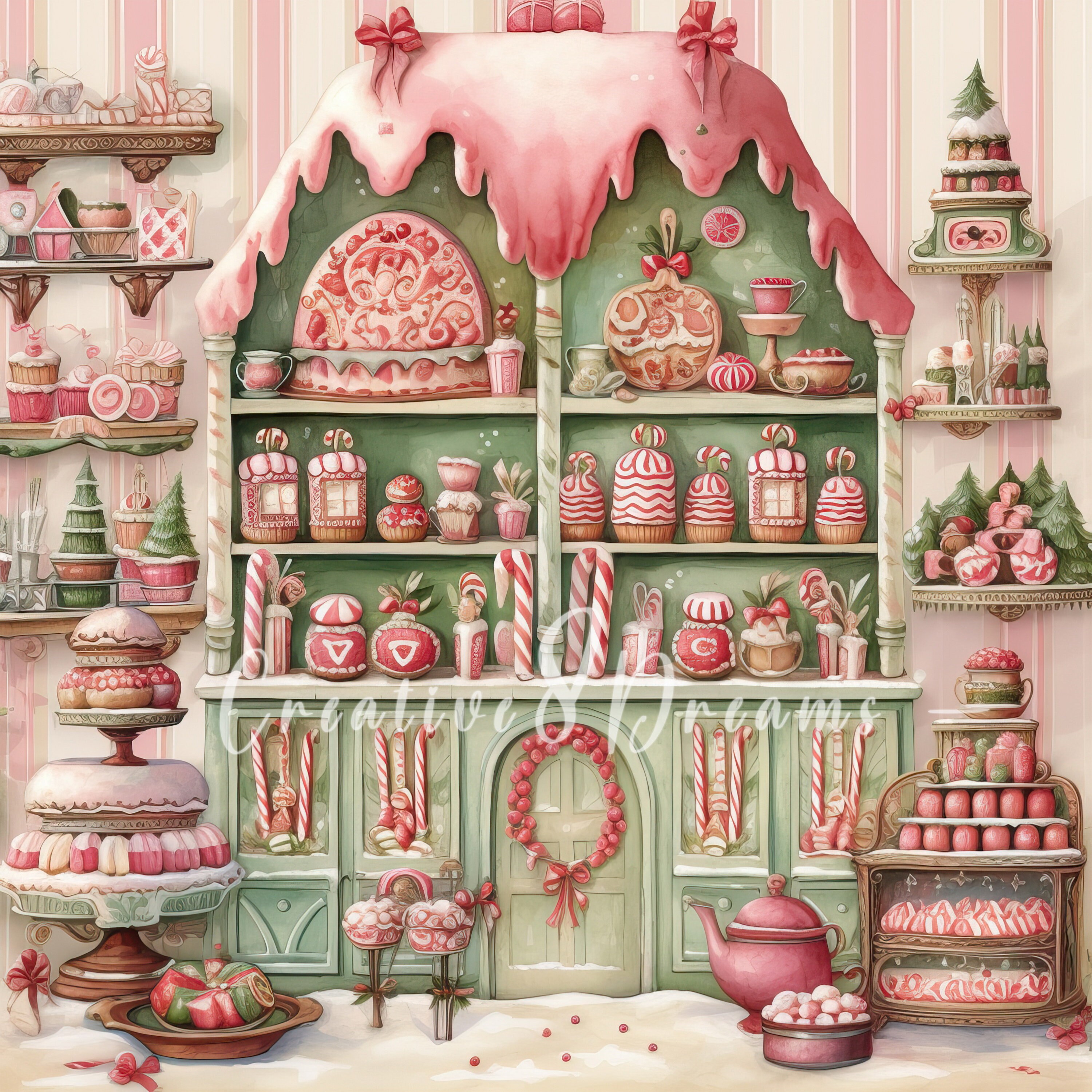 Pink Sage Christmas Candy Shop JPG Clipart Bundle- Digital Download - Etsy