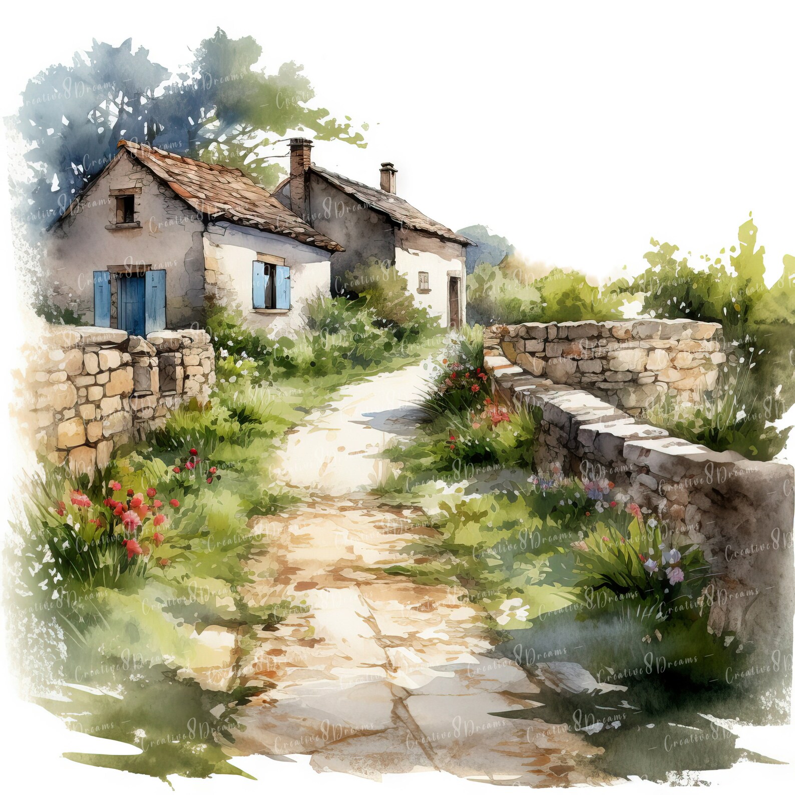 Dirt Road Path in Rural Scenery Clipart Bundle 10 High Quality ...