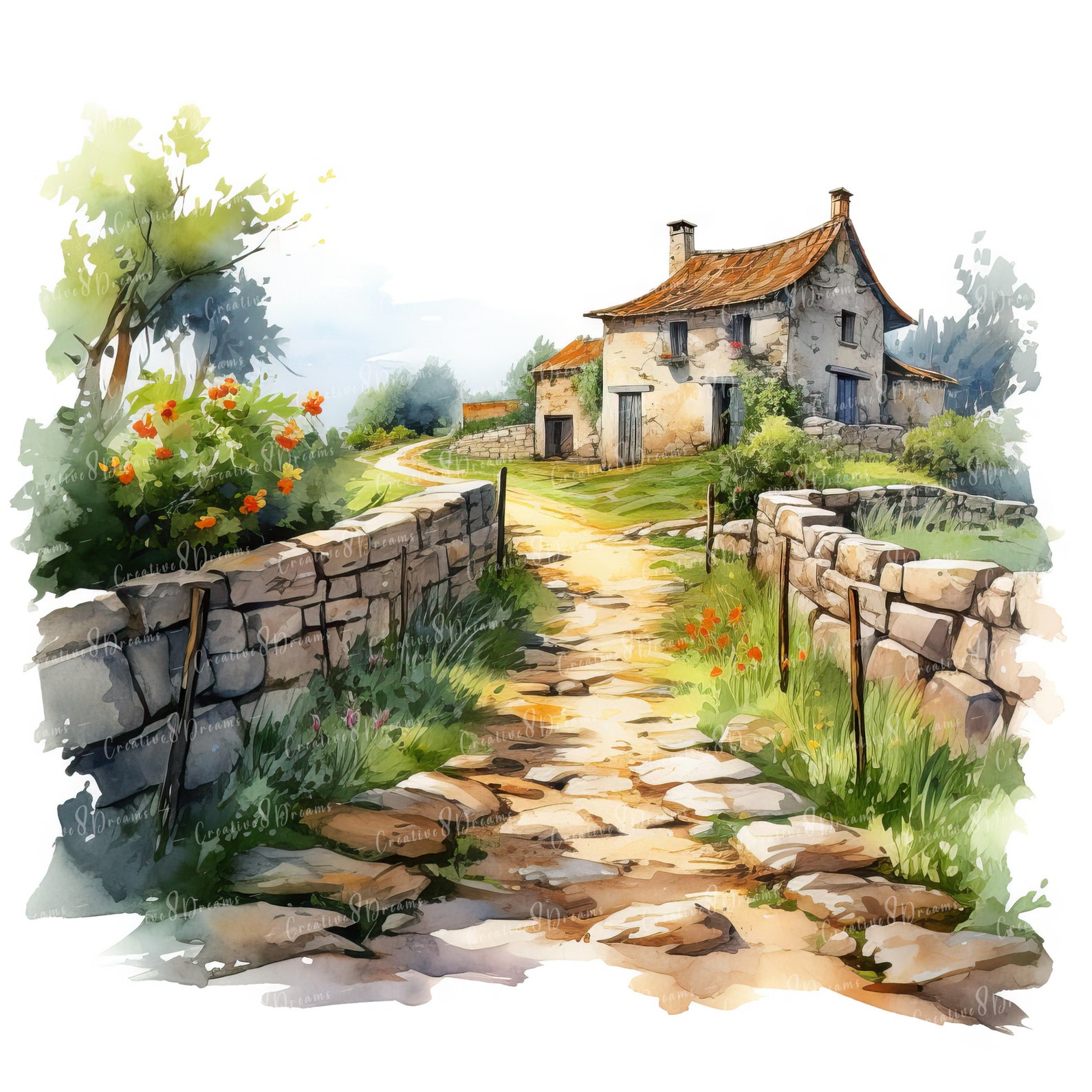 Dirt Road Path in Rural Scenery Clipart Bundle 10 High Quality ...