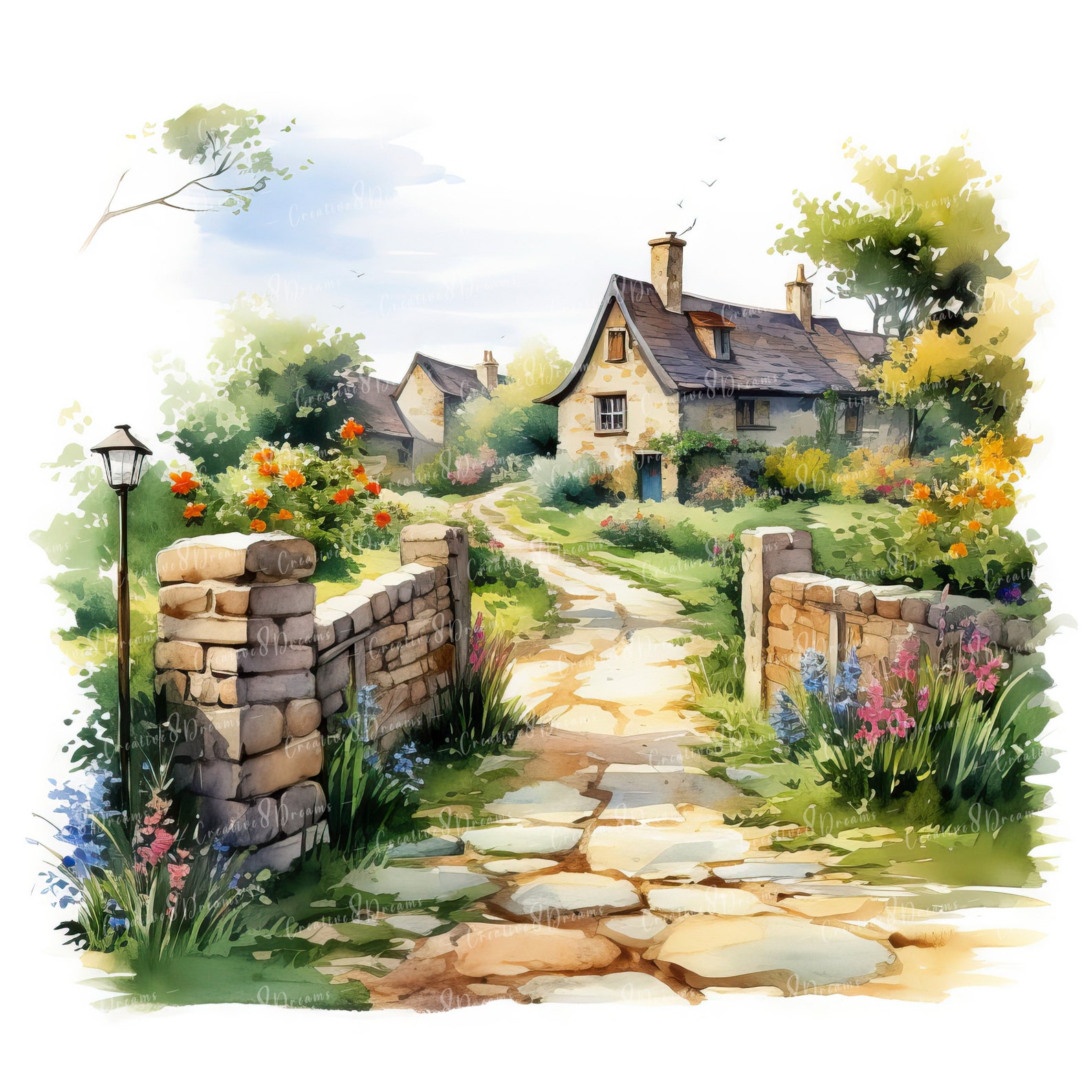 Dirt Road Path in Rural Scenery Clipart Bundle 10 High Quality ...