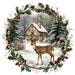 Deer by a Cottage in Christmas Wreath PNG Clipart Bundle- Digital ...