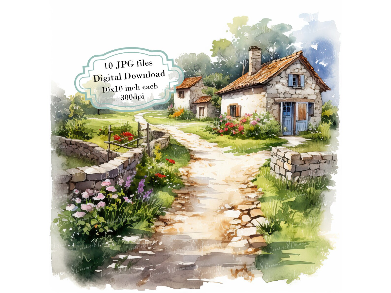 Dirt Road Path in Rural Scenery Clipart Bundle 10 High Quality ...