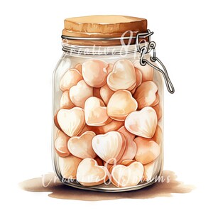 Heart Shaped Cookies in a Jar Clipart Bundle- 10 High Quality ...