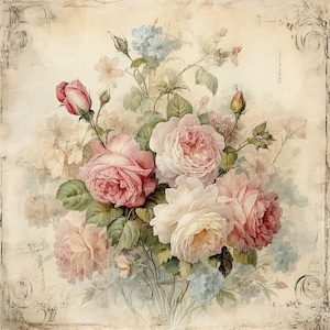 Shabby Chic Baroque Floral Page Clipart Bundle- 10 High Quality ...