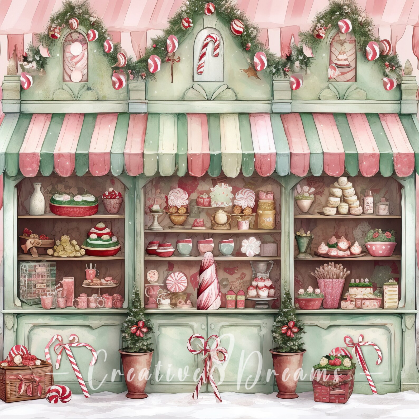 Pink Sage Christmas Candy Shop JPG Clipart Bundle- Digital Download - Etsy