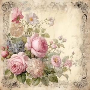 Shabby Chic Baroque Floral Page Clipart Bundle- 10 High Quality ...