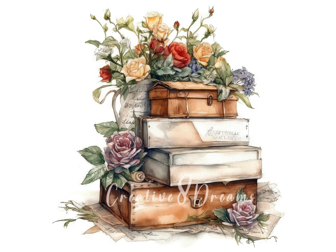 Vintage Postal Packages Clipart Bundle- 10 High Quality Watercolor Jpgs- Junk Journaling ...