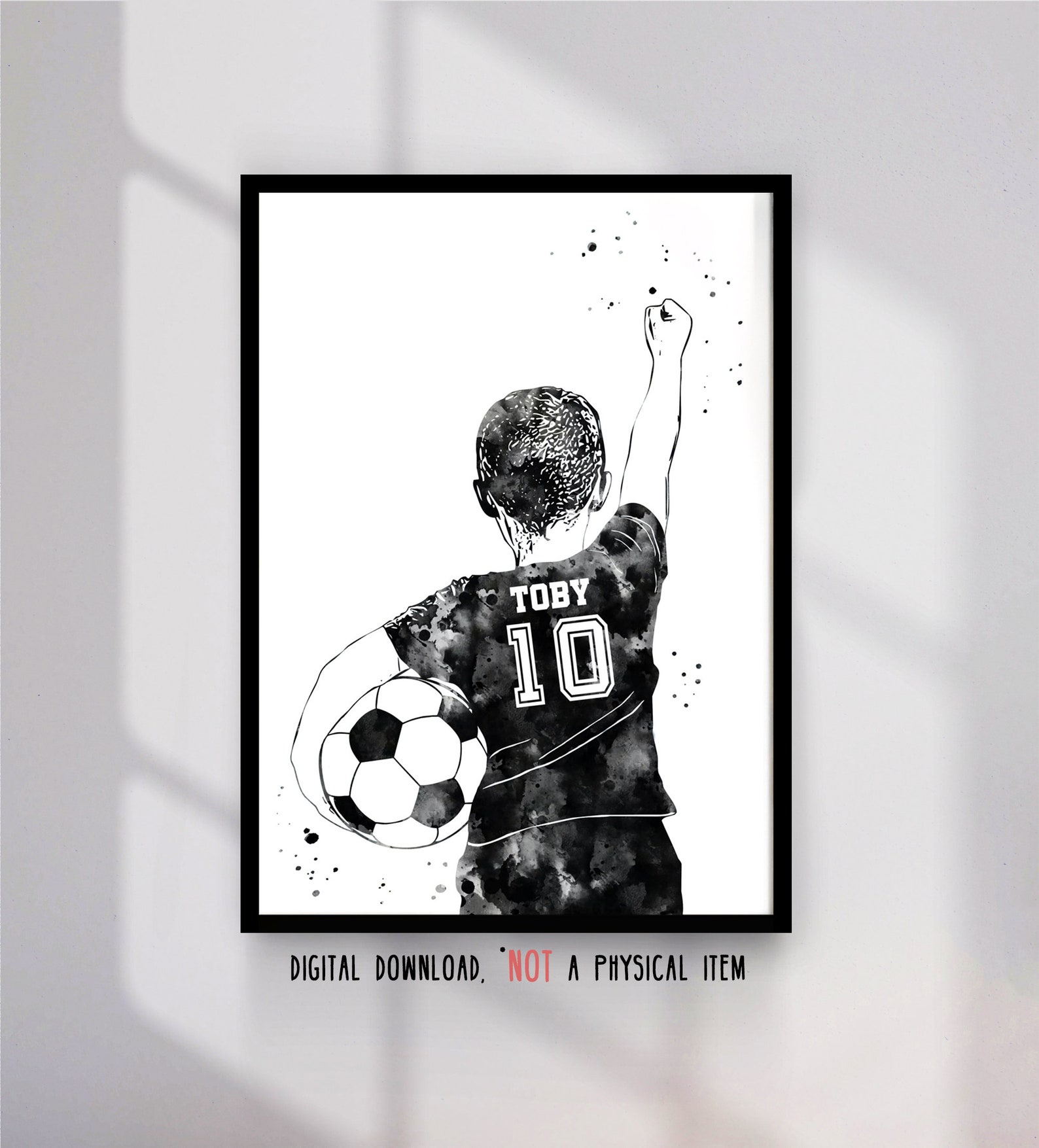 Soccer Player Little Boy Personalized Sport Art With Custom Name and ...