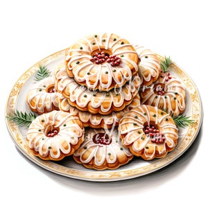 Decorative Christmas Cookies Clipart Bundle- 10 High Quality Watercolor ...