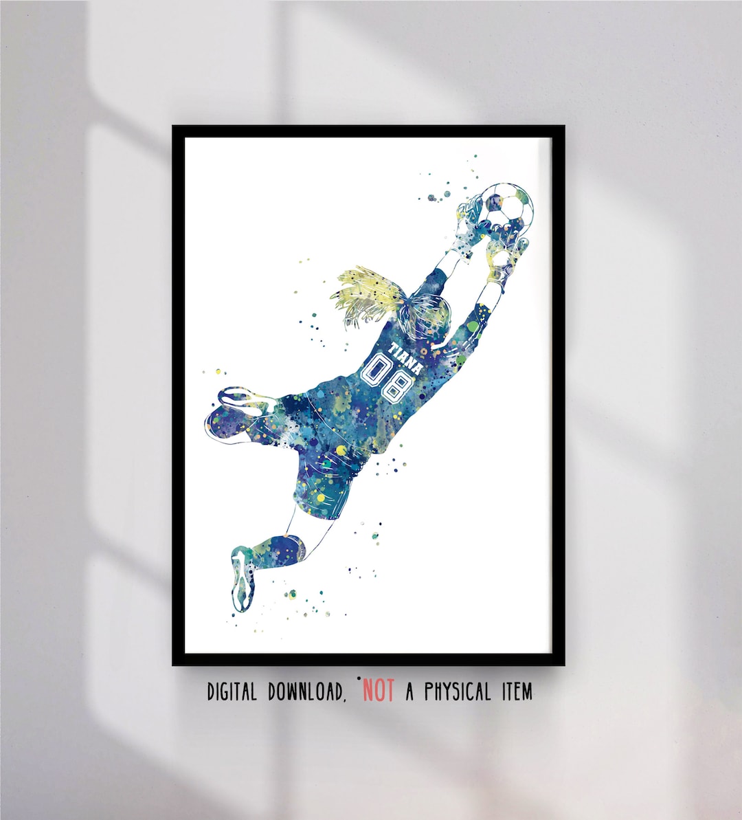 Soccer Goalkeeper Girl Personalized Art Custom Name and Number Sport ...