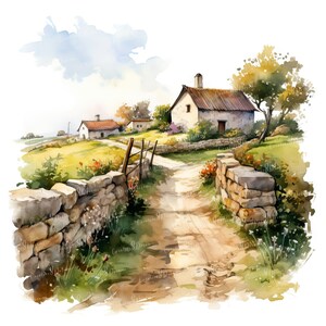 Dirt Road Path in Rural Scenery Clipart Bundle- 10 High Quality ...