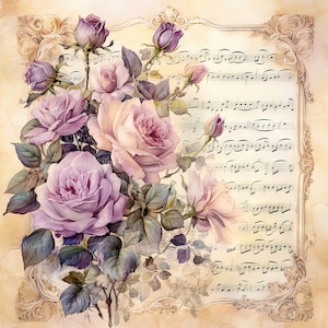 Shabby Chic Floral Aged Paper Clipart Bundle- 10 High Quality ...