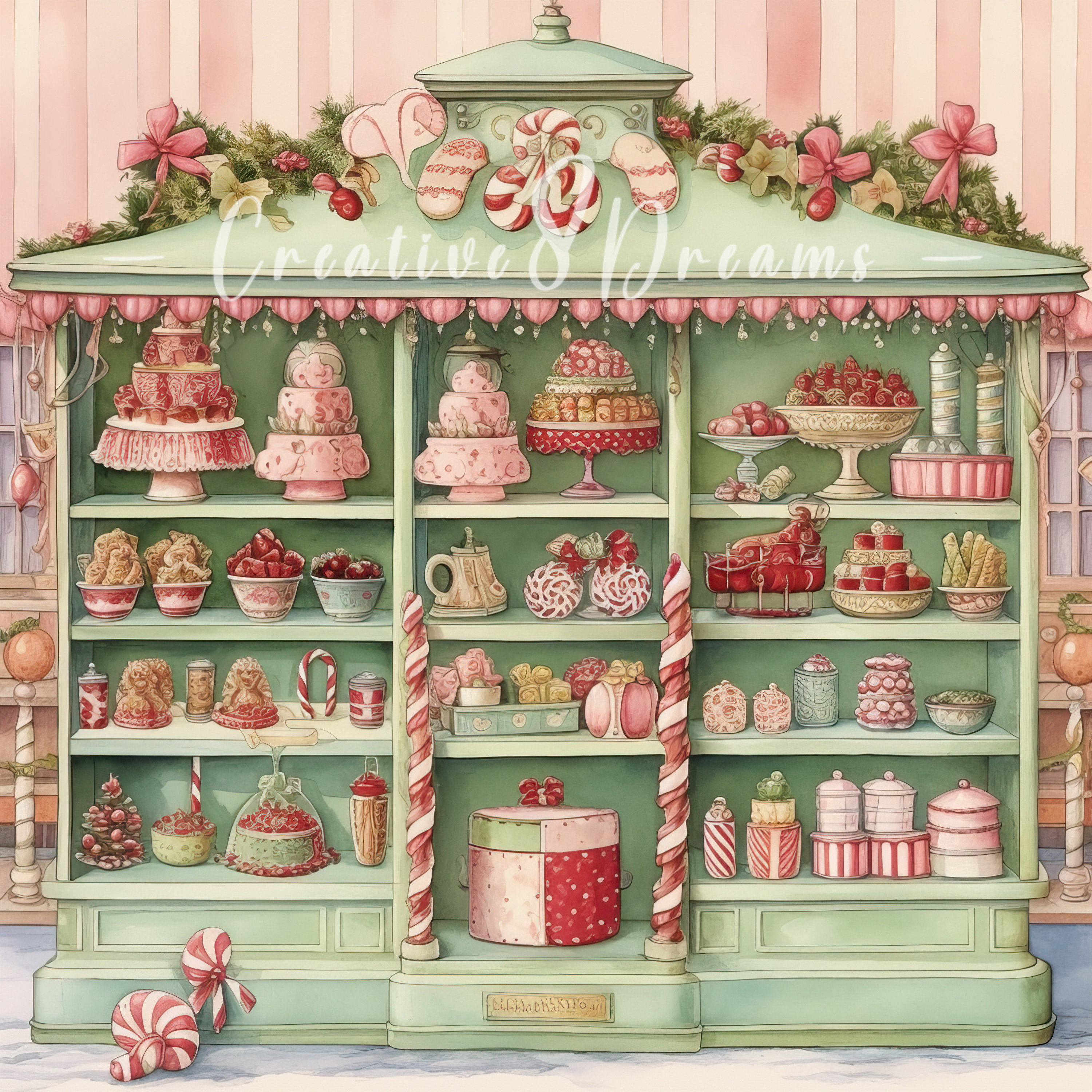 Pink Sage Christmas Candy Shop JPG Clipart Bundle- Digital Download - Etsy