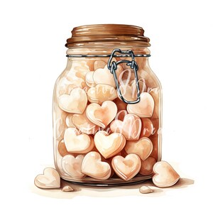 Heart Shaped Cookies in a Jar Clipart Bundle- 10 High Quality ...