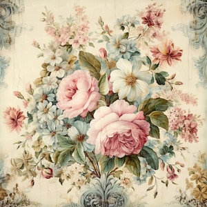 Shabby Chic Baroque Floral Page Clipart Bundle- 10 High Quality ...