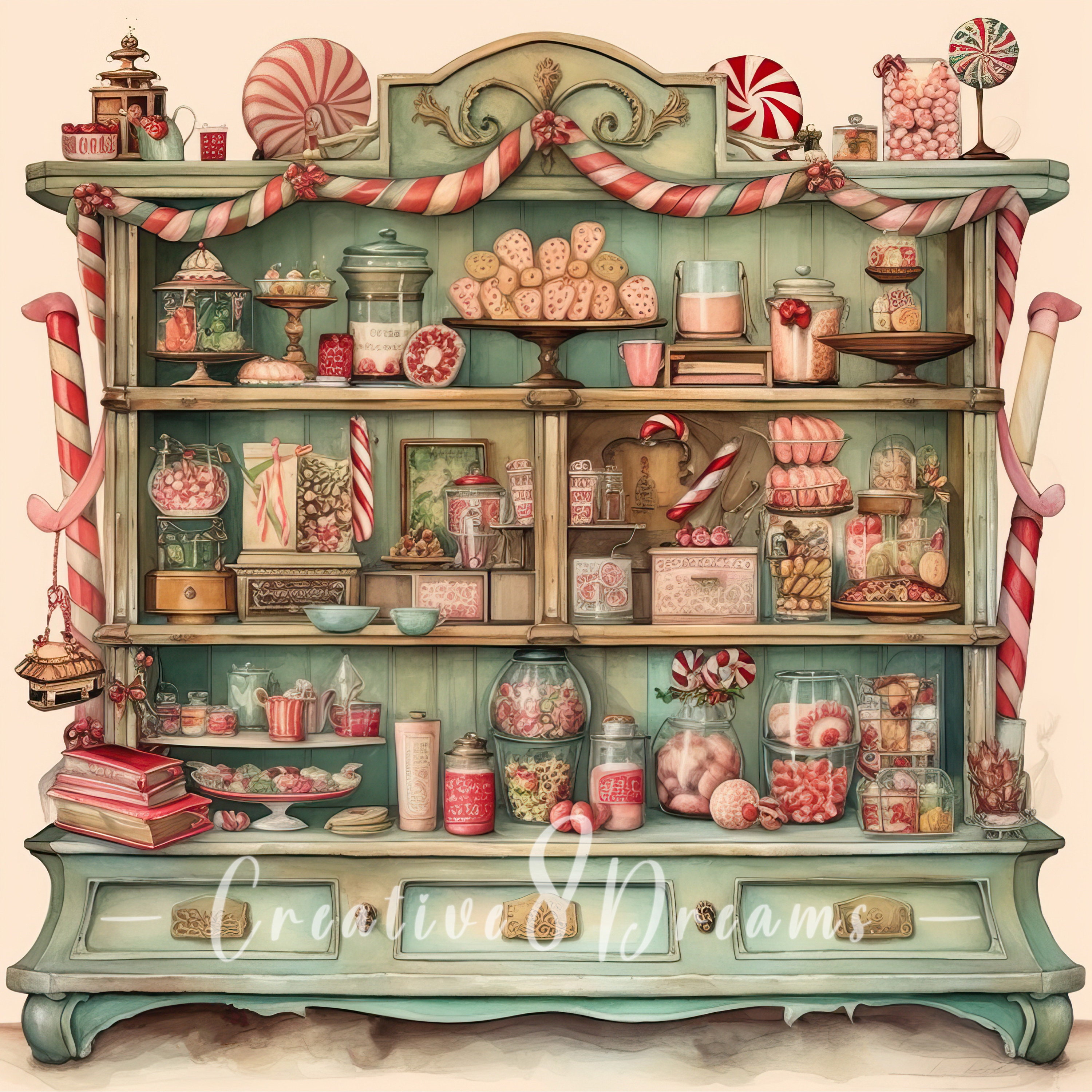 Pink Sage Christmas Candy Shop JPG Clipart Bundle- Digital Download - Etsy