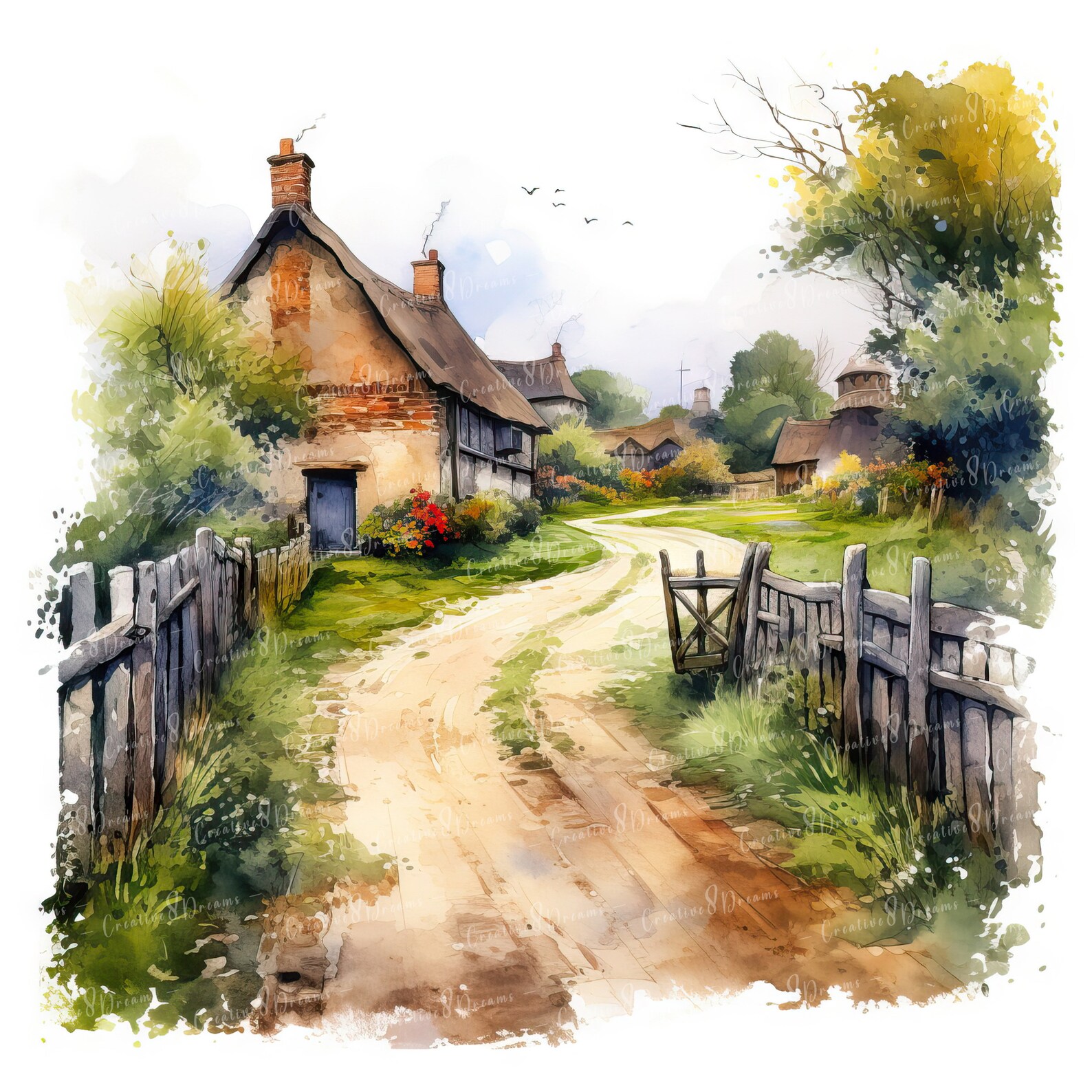 Dirt Road Path in Rural Scenery Clipart Bundle 10 High Quality ...