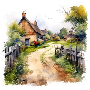 Dirt Road Path in Rural Scenery Clipart Bundle- 10 High Quality ...