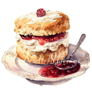 British Classic Scone Clipart Bundle- 10 High Quality Watercolor Jpgs ...