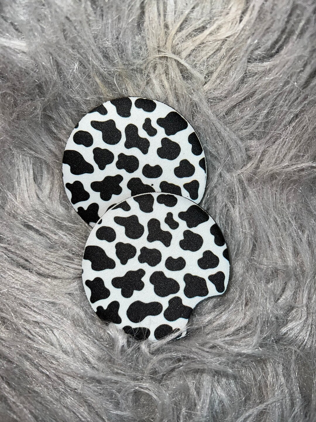 Cow Print Car Coster - Etsy